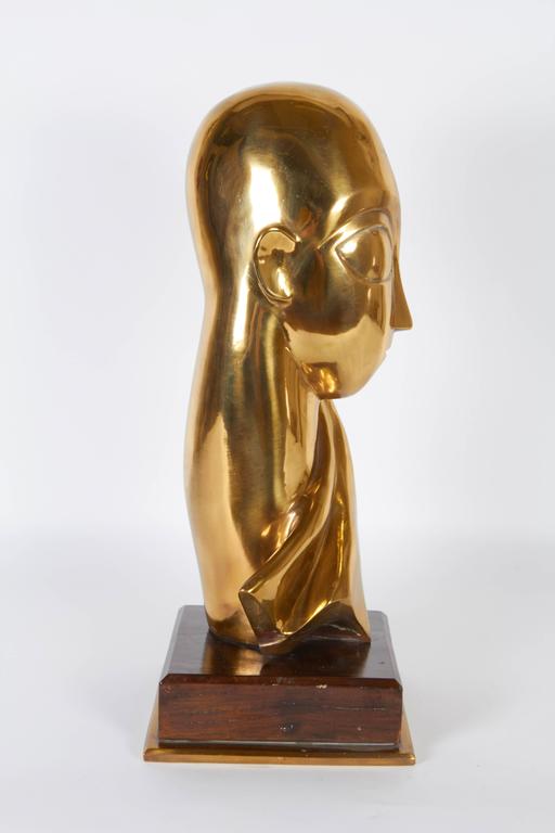 Brass Female Bust, in the Manner of Constantin Brancusi at 1stDibs