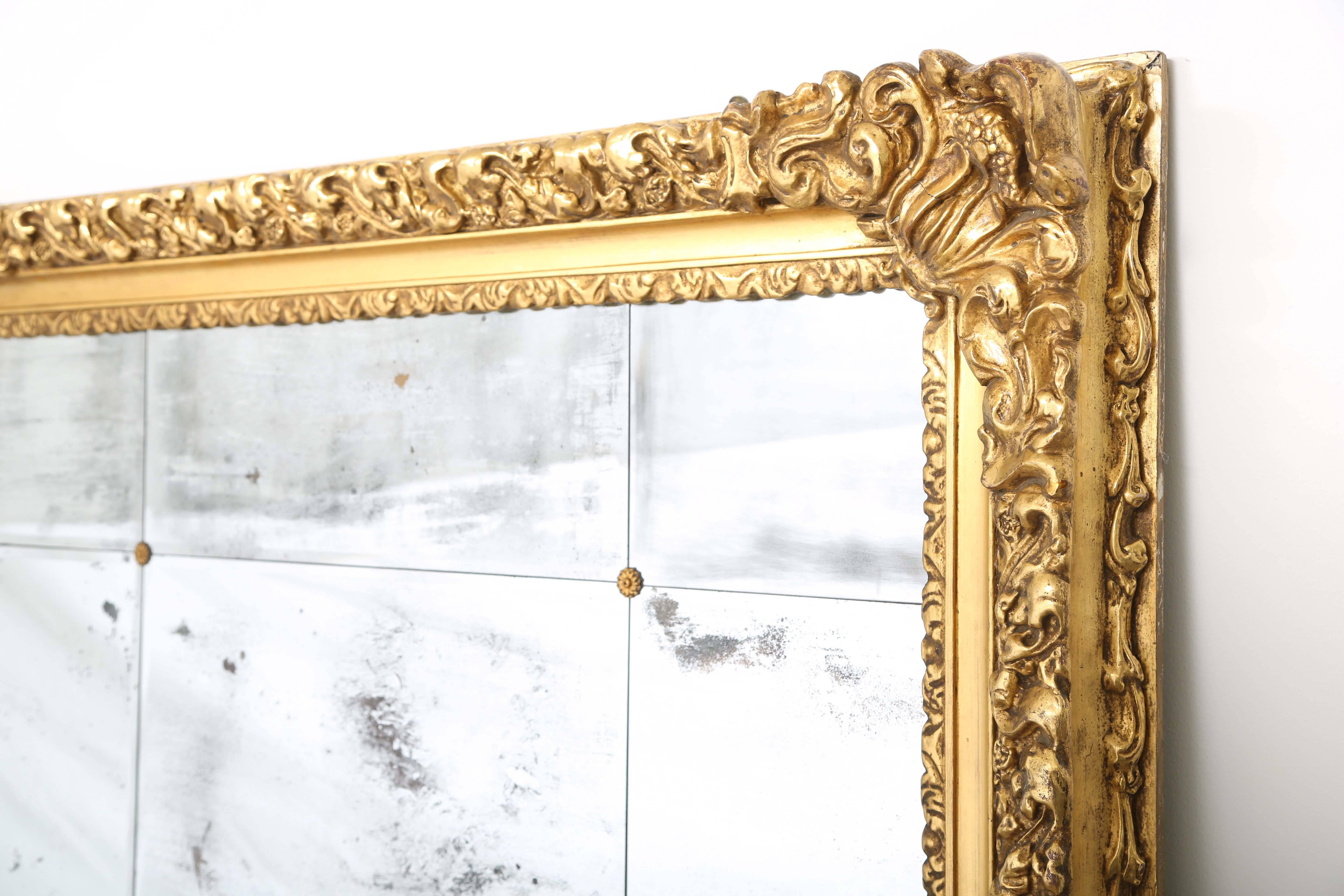 Monumental 19th Century Baroque Giltwood Wall Mirror, 9 foot x 6 foot ...