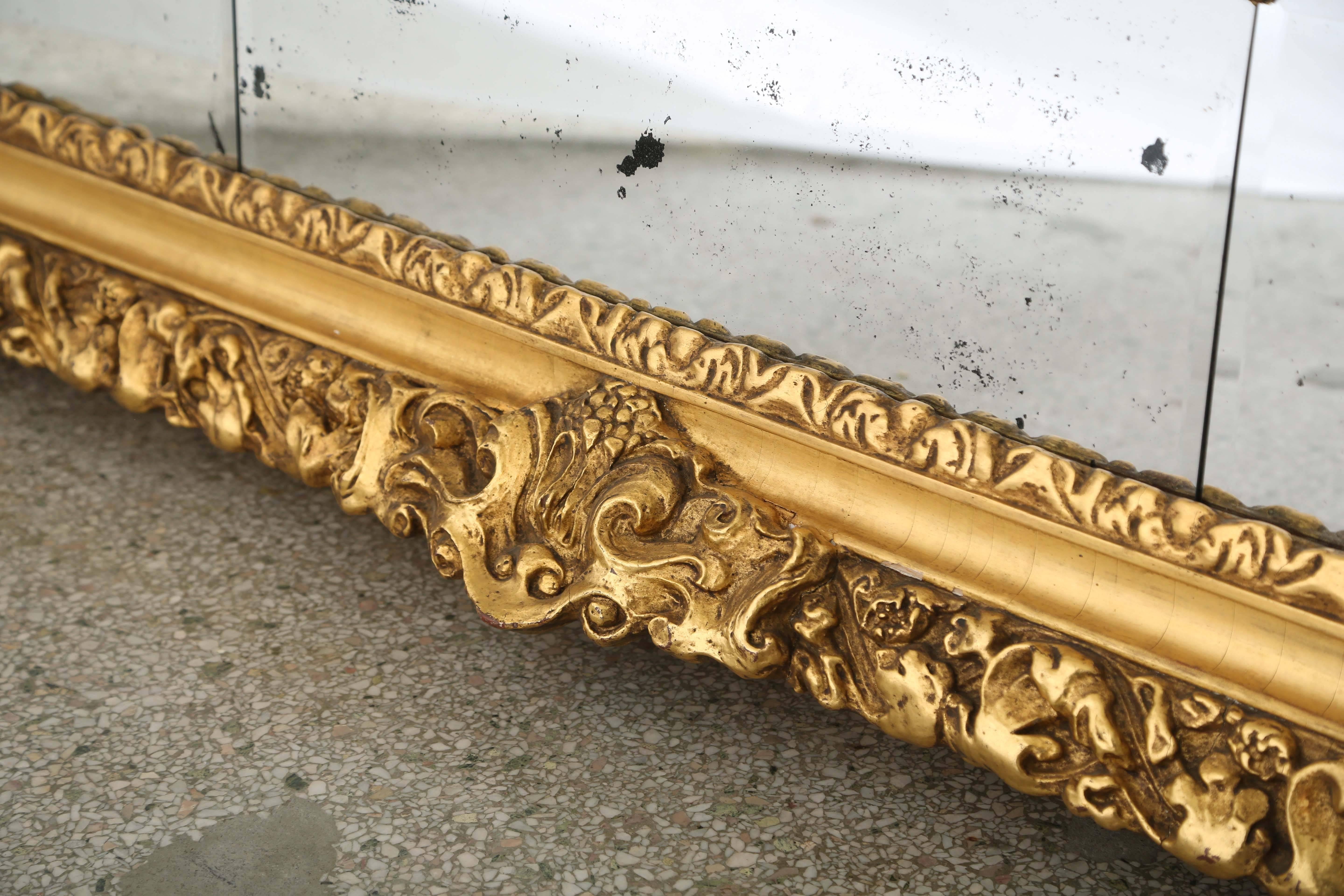 Monumental 19th Century Baroque Giltwood Wall Mirror, 9 foot x 6 foot ...