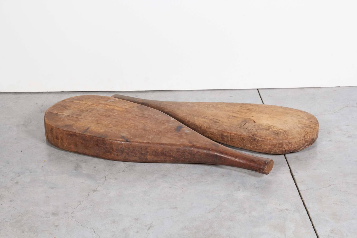 Thick Rustic Paddle Shaped Trays For Sale at 1stdibs