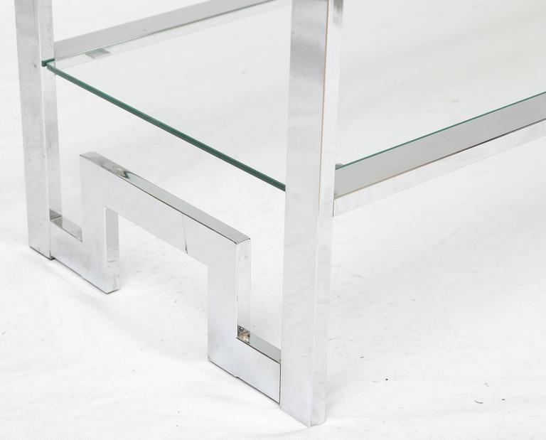 Tall Mid-Century Modern Greek Key Chrome Ètagerè/Display Shelve For ...