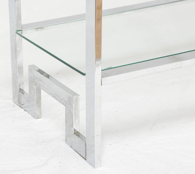Tall Mid-Century Modern Greek Key Chrome Ètagerè/Display Shelve For ...