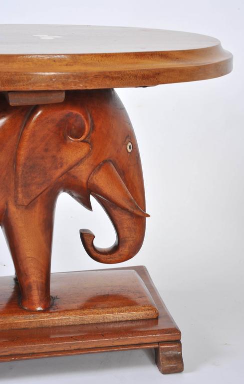 Pair of Decorative Carved Elephant Side Tables at 1stDibs