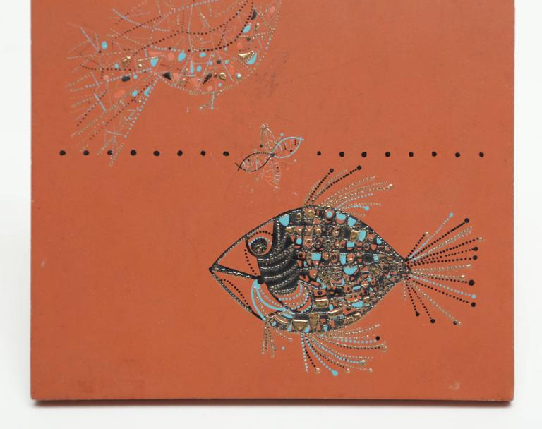 Pair of Mid-Century Modern by Eugene Karlin, Hand Painted Terracotta ...