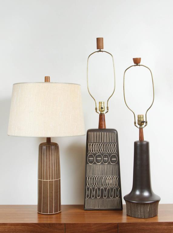 Etched Tile Ceramic Lamp by Martz at 1stDibs