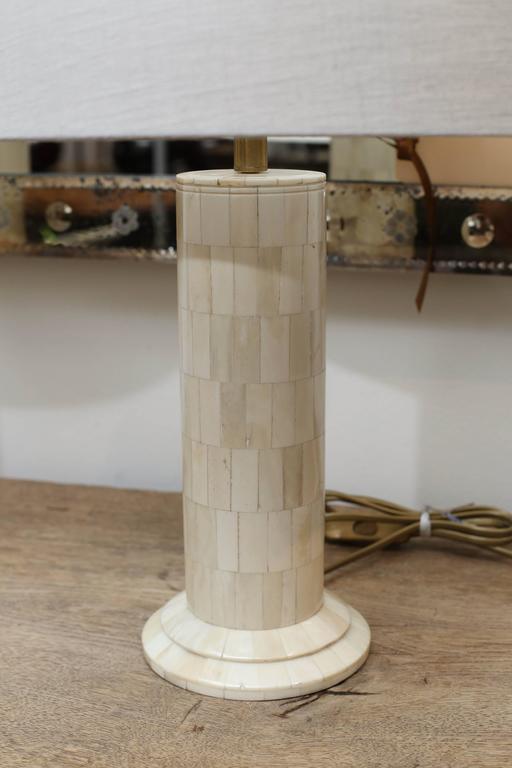 Bone Lamp and Shade at 1stDibs