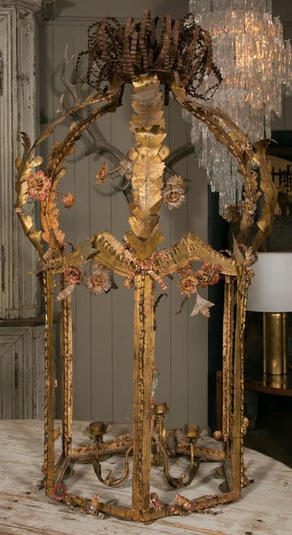 Huge Rococo Venetian Lantern in Gilded Metal, circa 1750 at 1stDibs