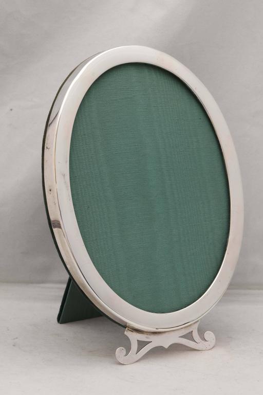Art Nouveau Sterling Silver Oval Picture Frame at 1stDibs