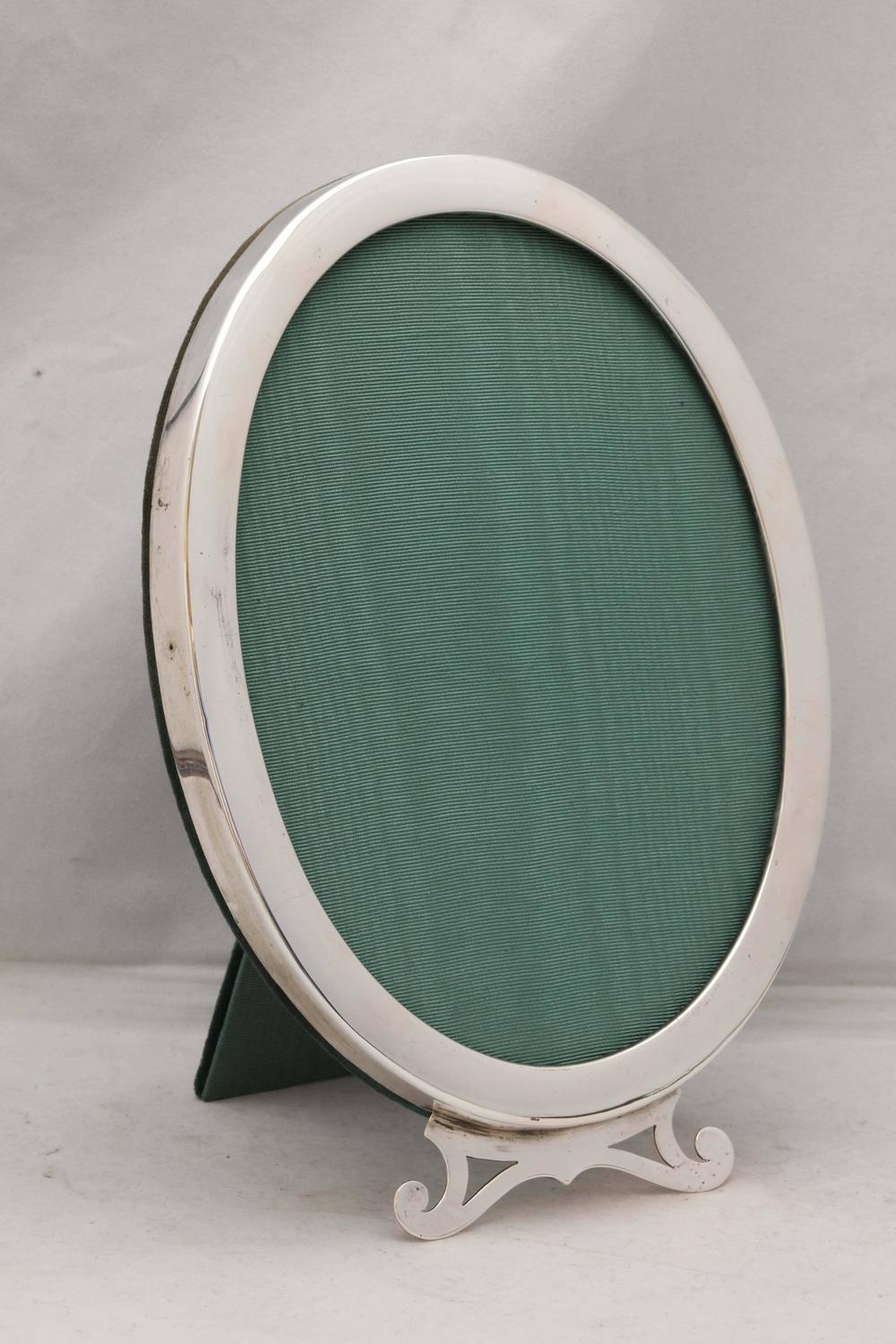 Art Nouveau Sterling Silver Oval Picture Frame For Sale at 1stdibs