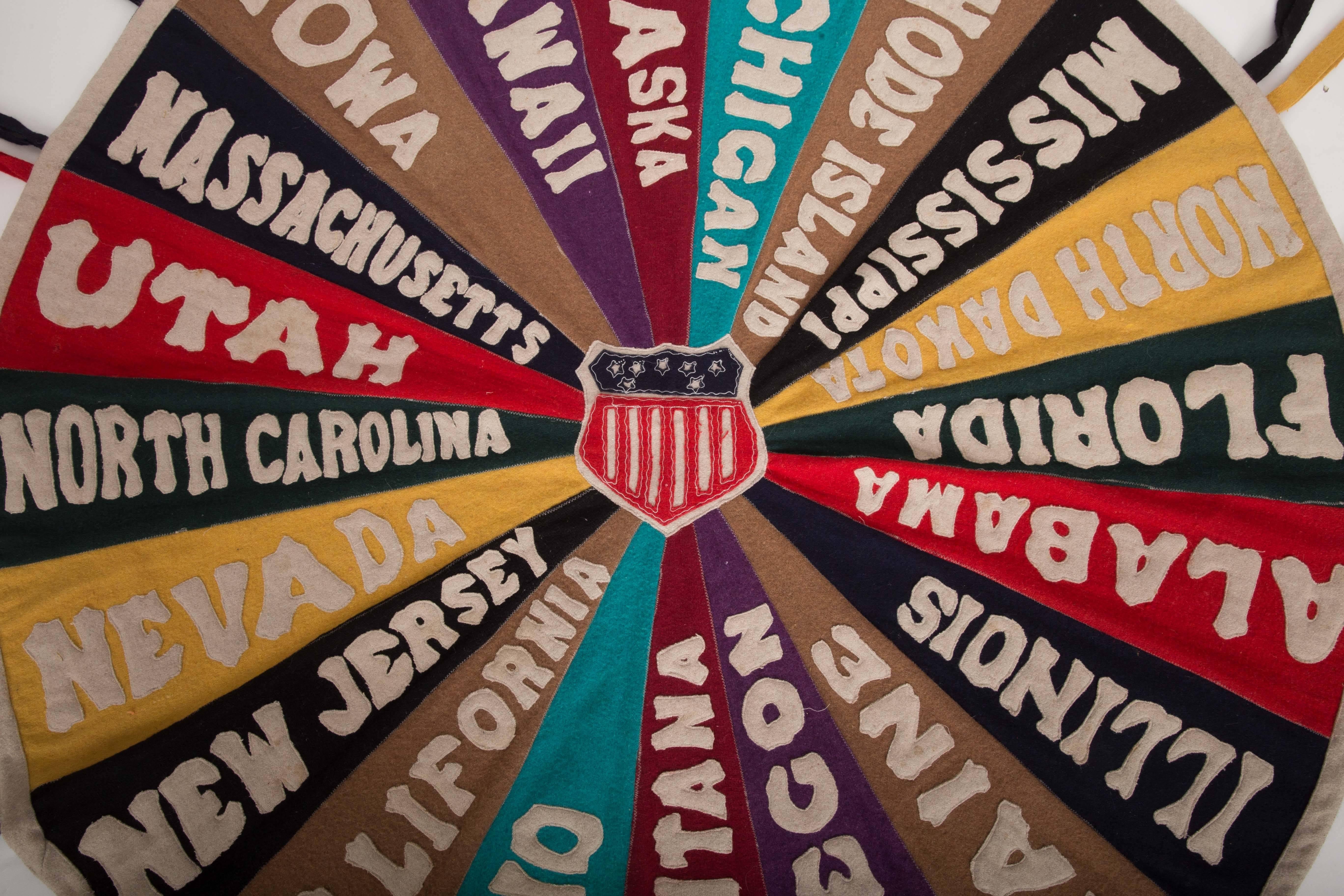 Folk Art Felt Pennant Medallion For Sale at 1stDibs