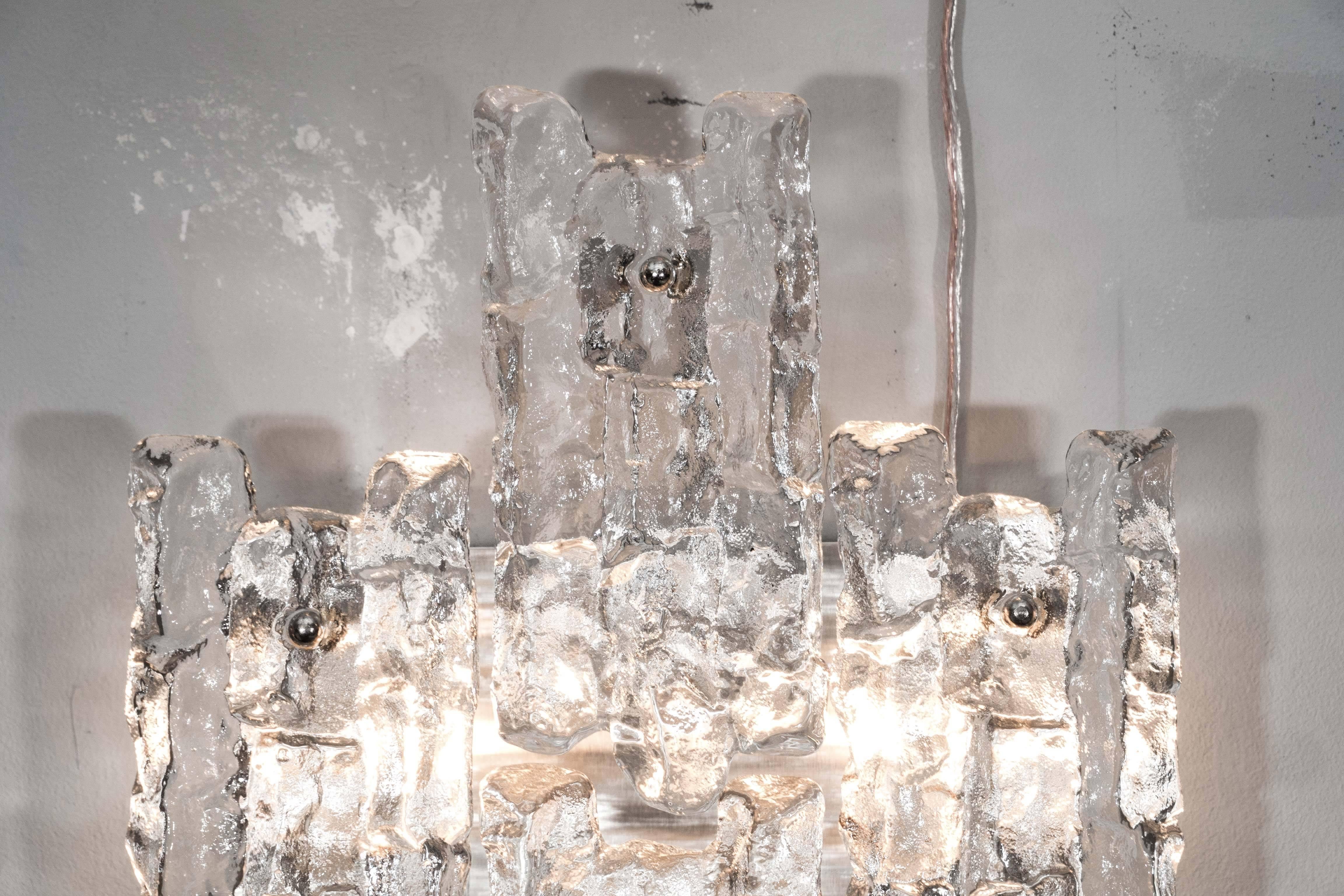 Pair of Kalmar Glass Sconces For Sale at 1stDibs