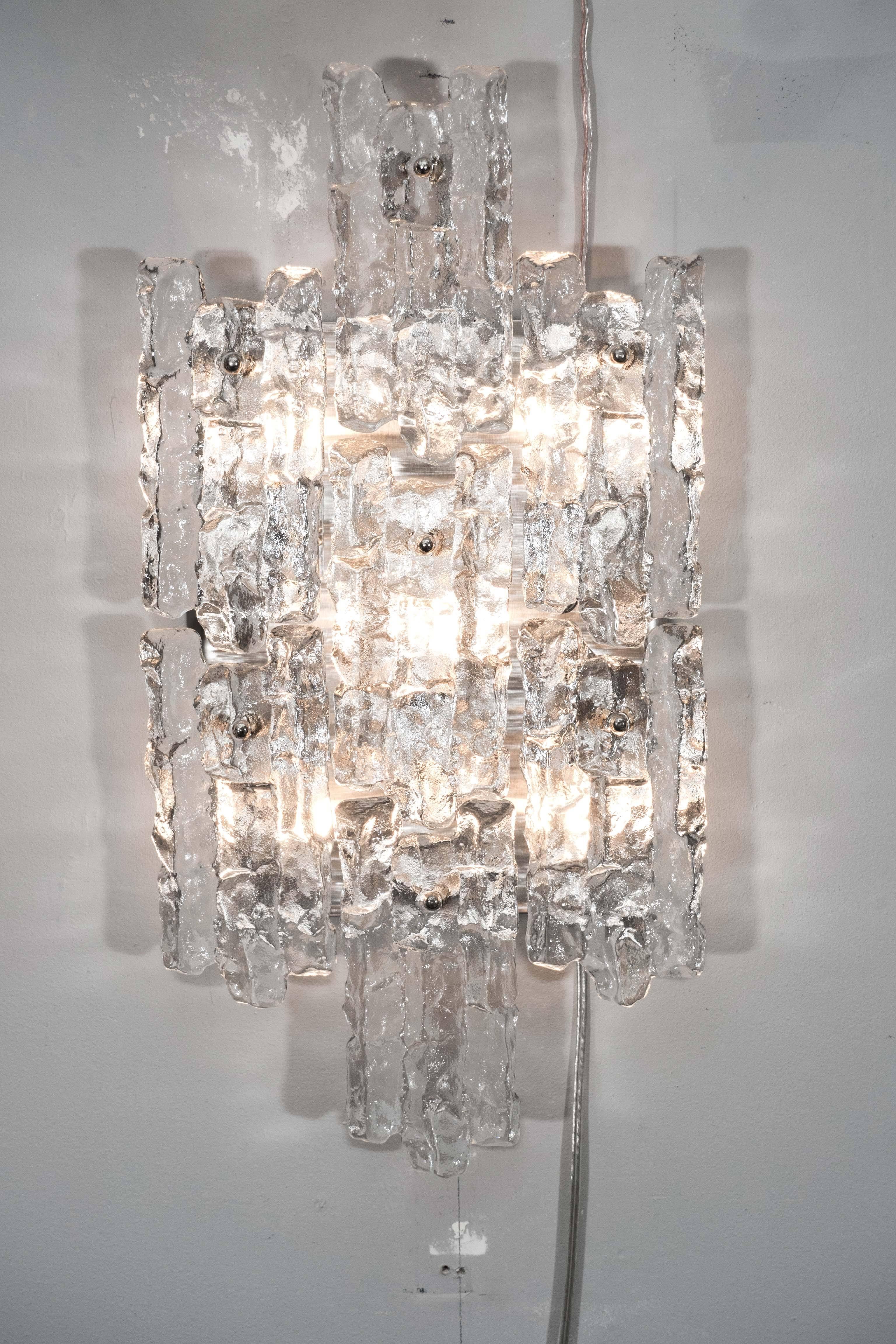Pair of Kalmar Glass Sconces For Sale at 1stDibs