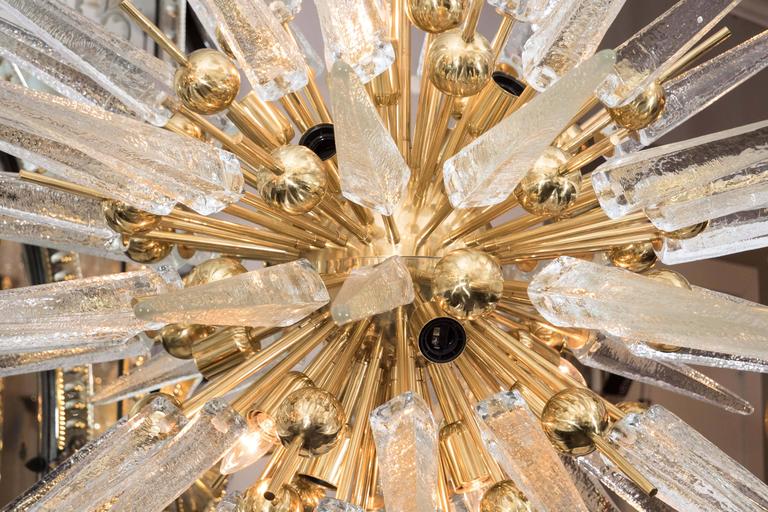 Clear Murano Glass Spike Sputnik with Interior Brass Spheres For Sale ...
