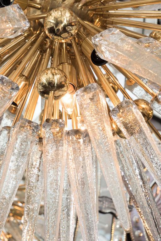 Clear Murano Glass Spike Sputnik with Interior Brass Spheres For Sale ...