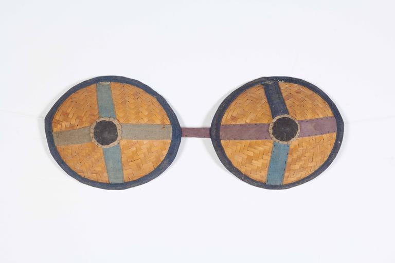 Handwoven Antique Donkey Blinders, Wall Hanging For Sale at 1stDibs