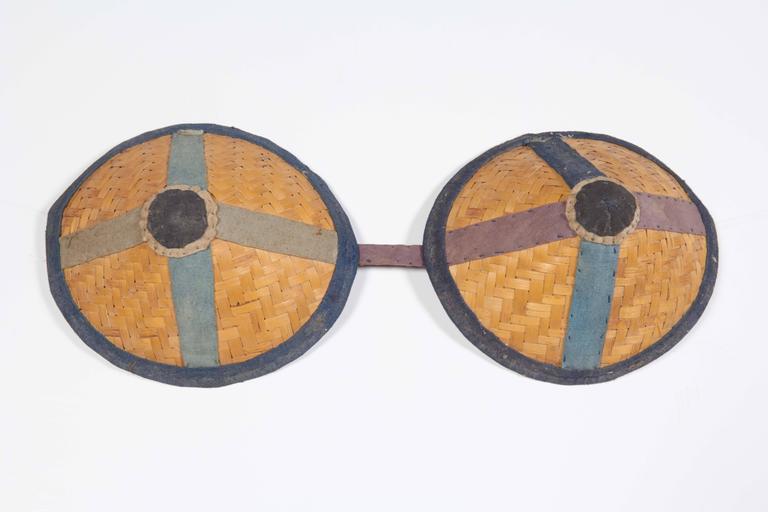 Handwoven Antique Donkey Blinders, Wall Hanging For Sale at 1stDibs