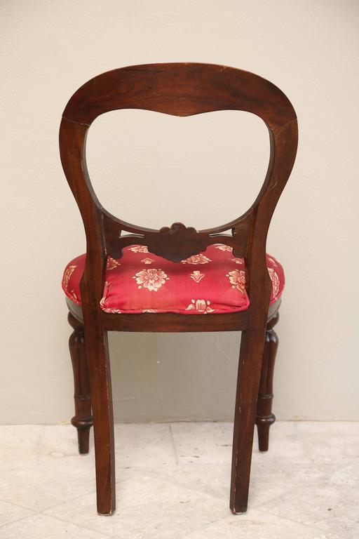 Set of Six Regency Style Dining Room Chairs, Mahogany with Red Gold ...