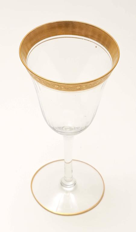 12 Vintage Gilt Trimmed Goblets, Classic and Elegant at 1stDibs