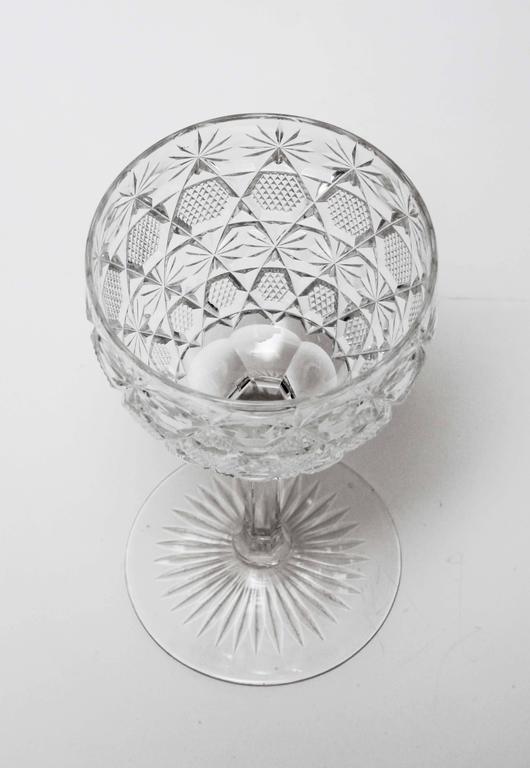 14 American Brilliant Cut-Glass Wine Goblets, Russian Pattern, Antique ...