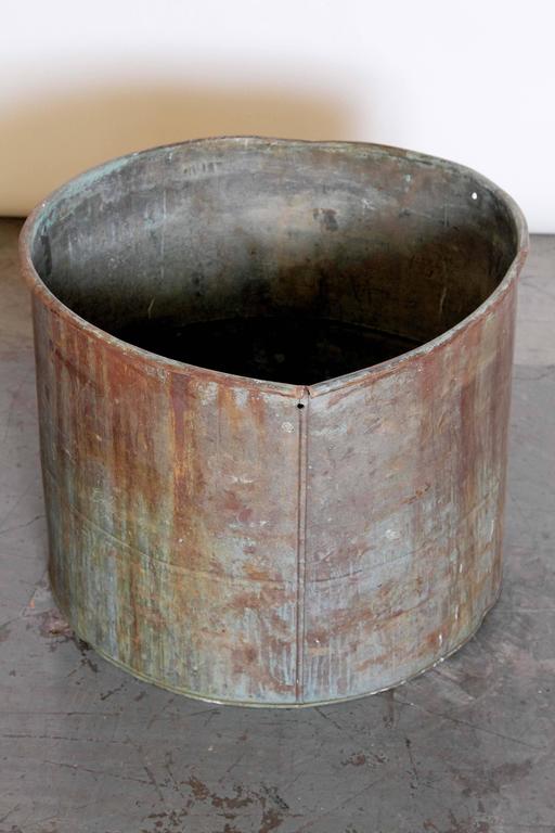 Round Industrial Metal Planter at 1stDibs | industrial metal planters