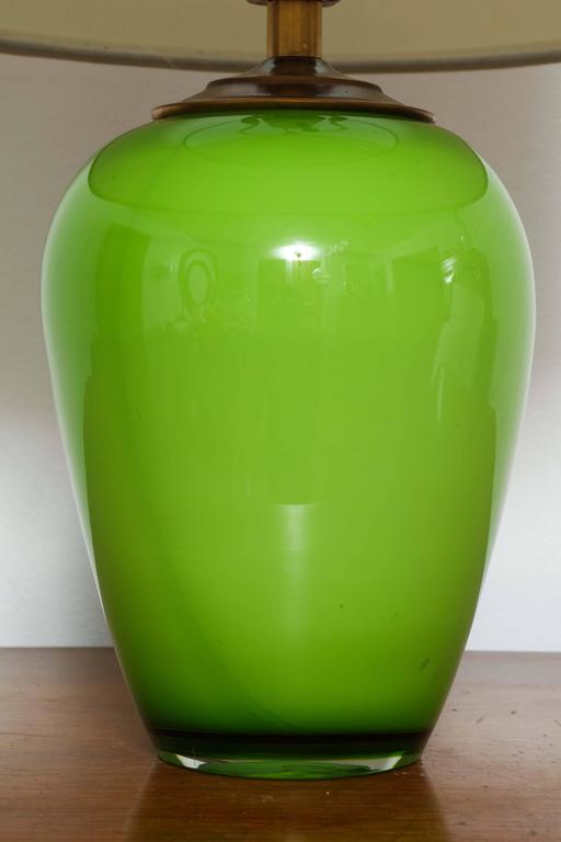 Petite Pair of Chartreuse Murano Glass For Sale at 1stDibs
