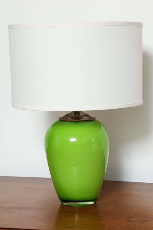 Petite Pair of Chartreuse Murano Glass For Sale at 1stDibs