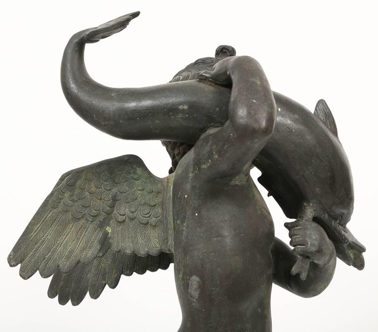 Bronze Figure of Cupid and Dolphin from Pompeii, Late 19th/Early 20th c ...