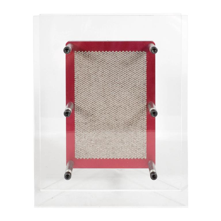 Mid-Century Pint-Point Impression Box with Thick Lucite Frame at 1stDibs