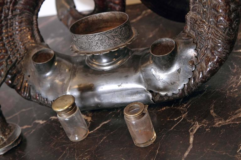 19th Century English Rams Horn Inkwell with Pewter Mounts at 1stDibs ...