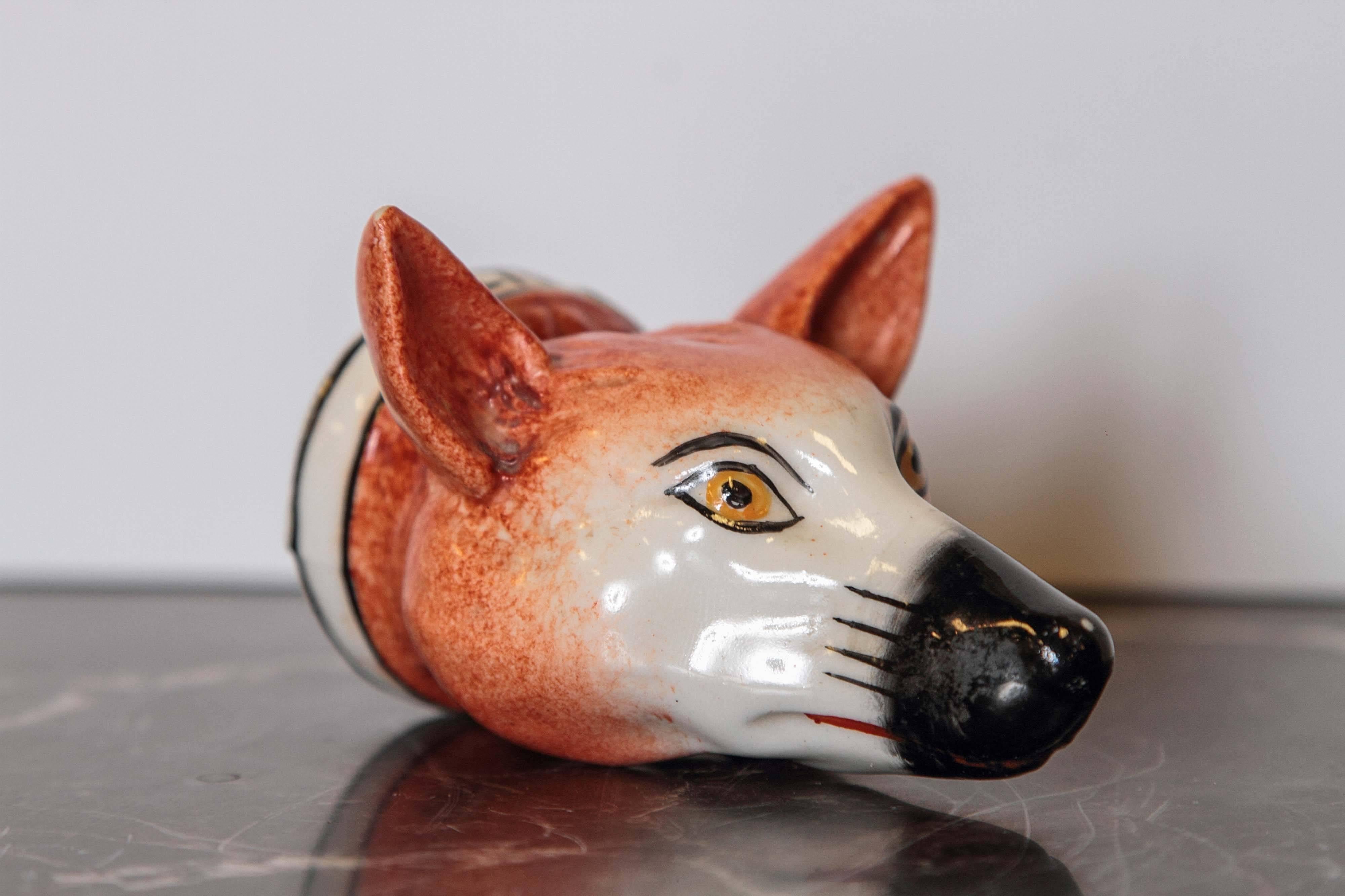 Assembled Collection of Three Fox Head Stirrup Cups at 1stDibs