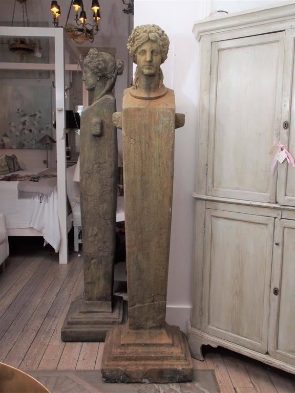 Set of Four Female Carved Stone Figures at 1stDibs