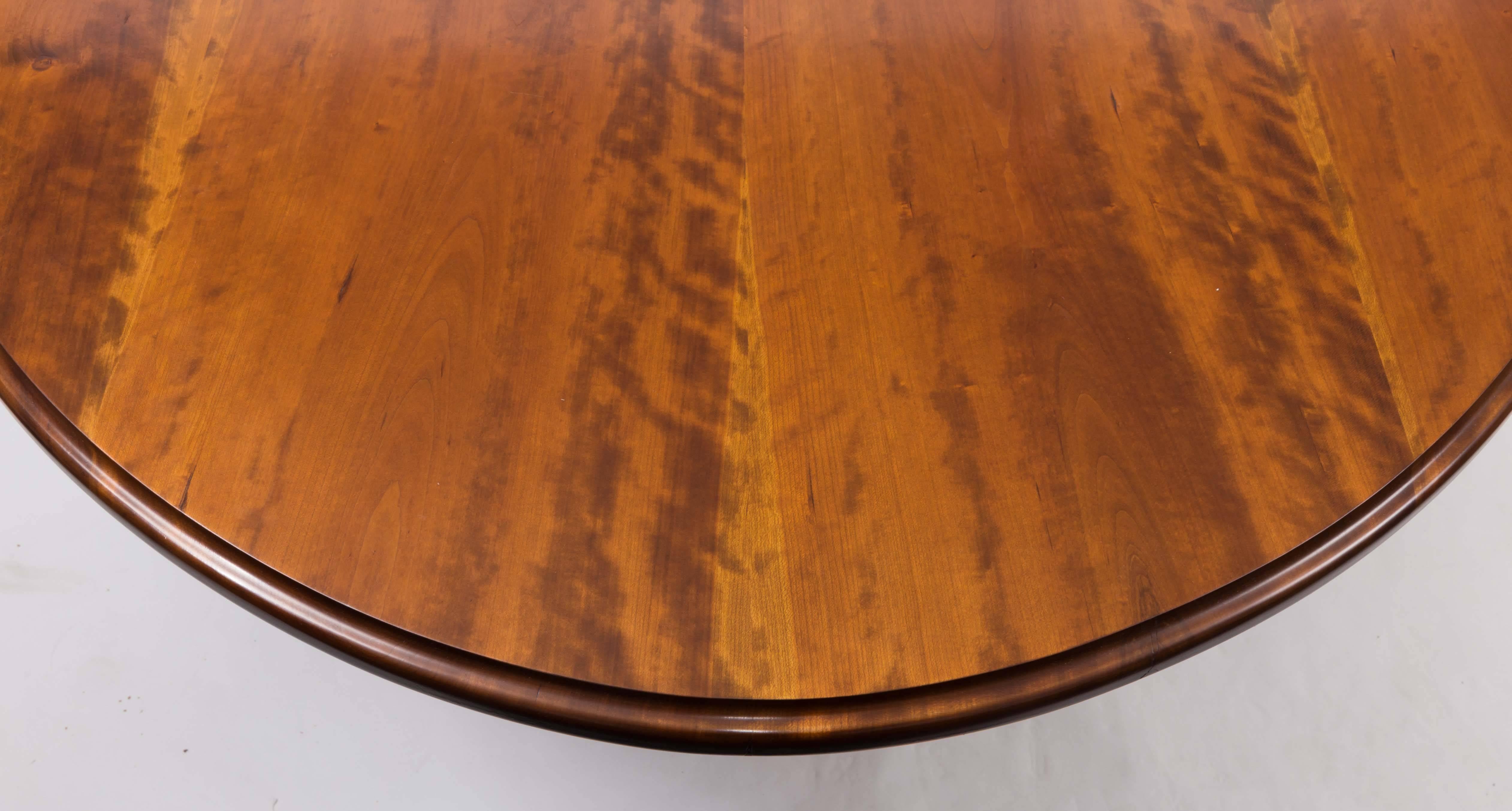 Custom Tiger Maple Oval Dining Table For Sale at 1stDibs