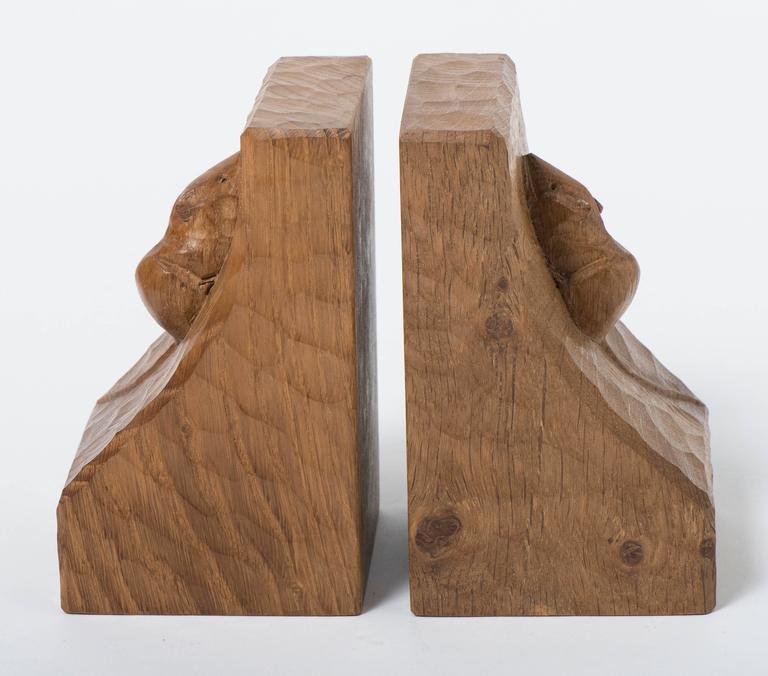 Robert "Mouseman" Thompson pair of oak bookends, England circa 1970 at ...