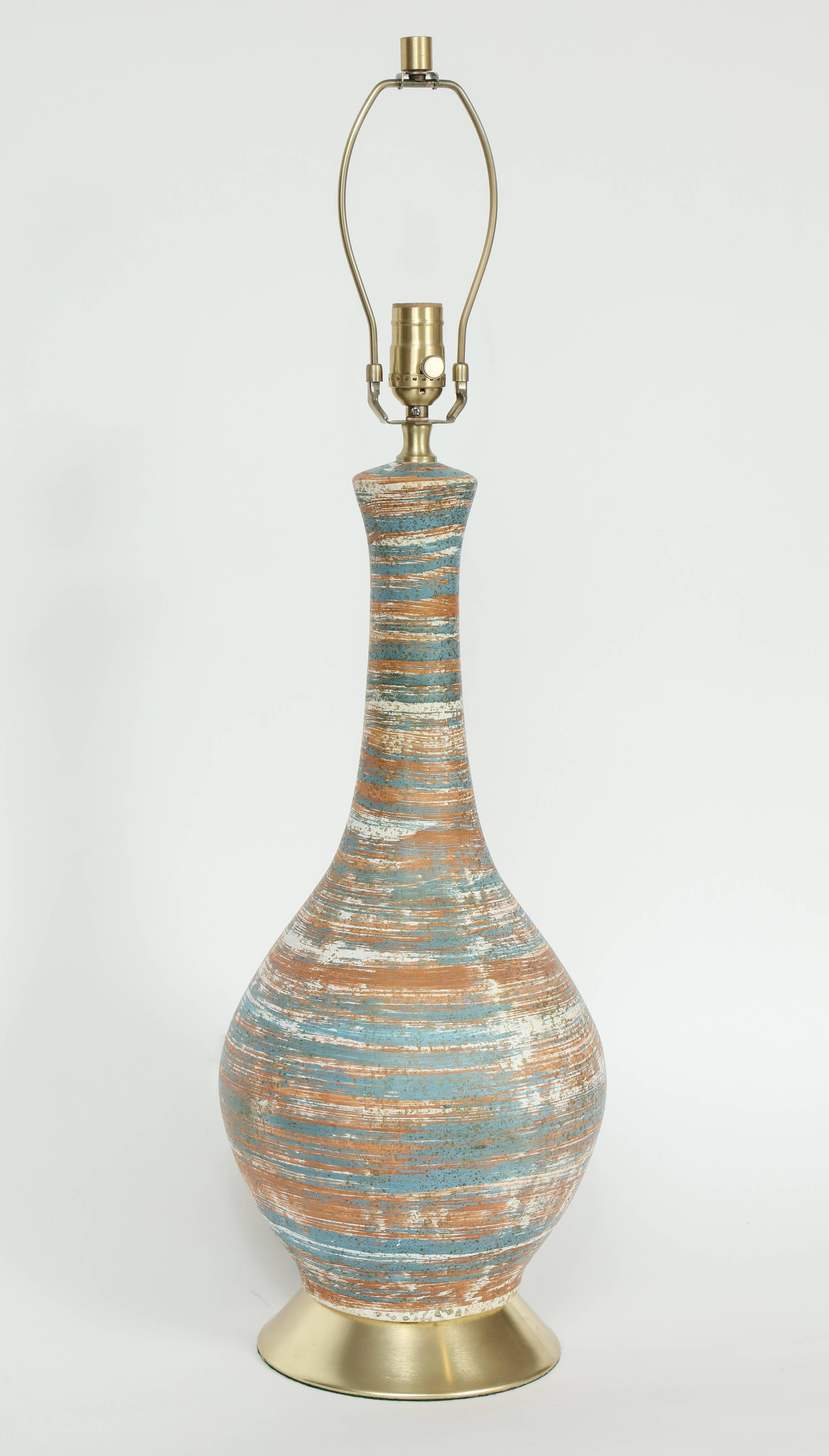 Italian Slate Blue and Rust Ceramic Table Lamps at 1stDibs | slate blue ...