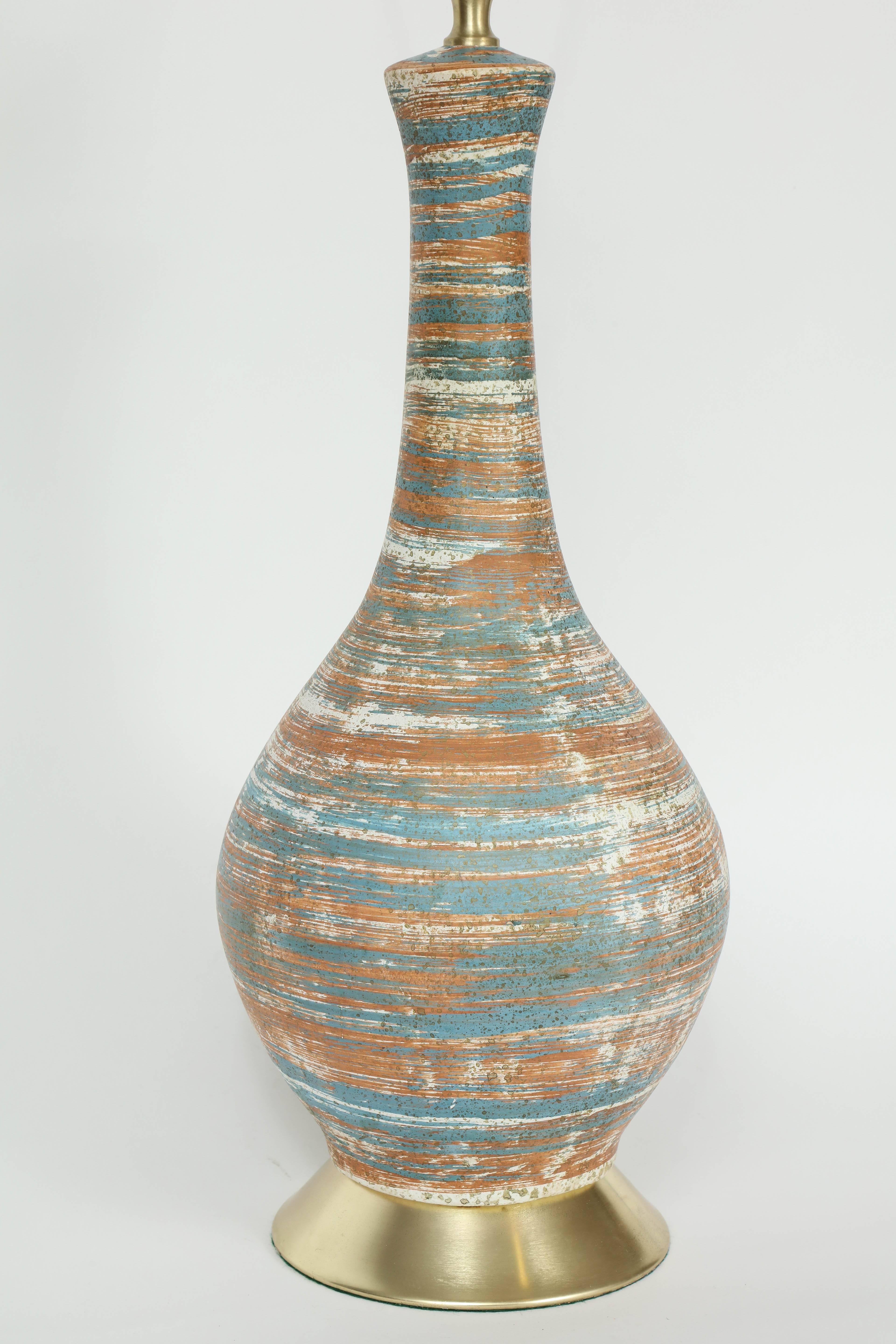 Italian Slate Blue and Rust Ceramic Table Lamps at 1stDibs | slate blue ...