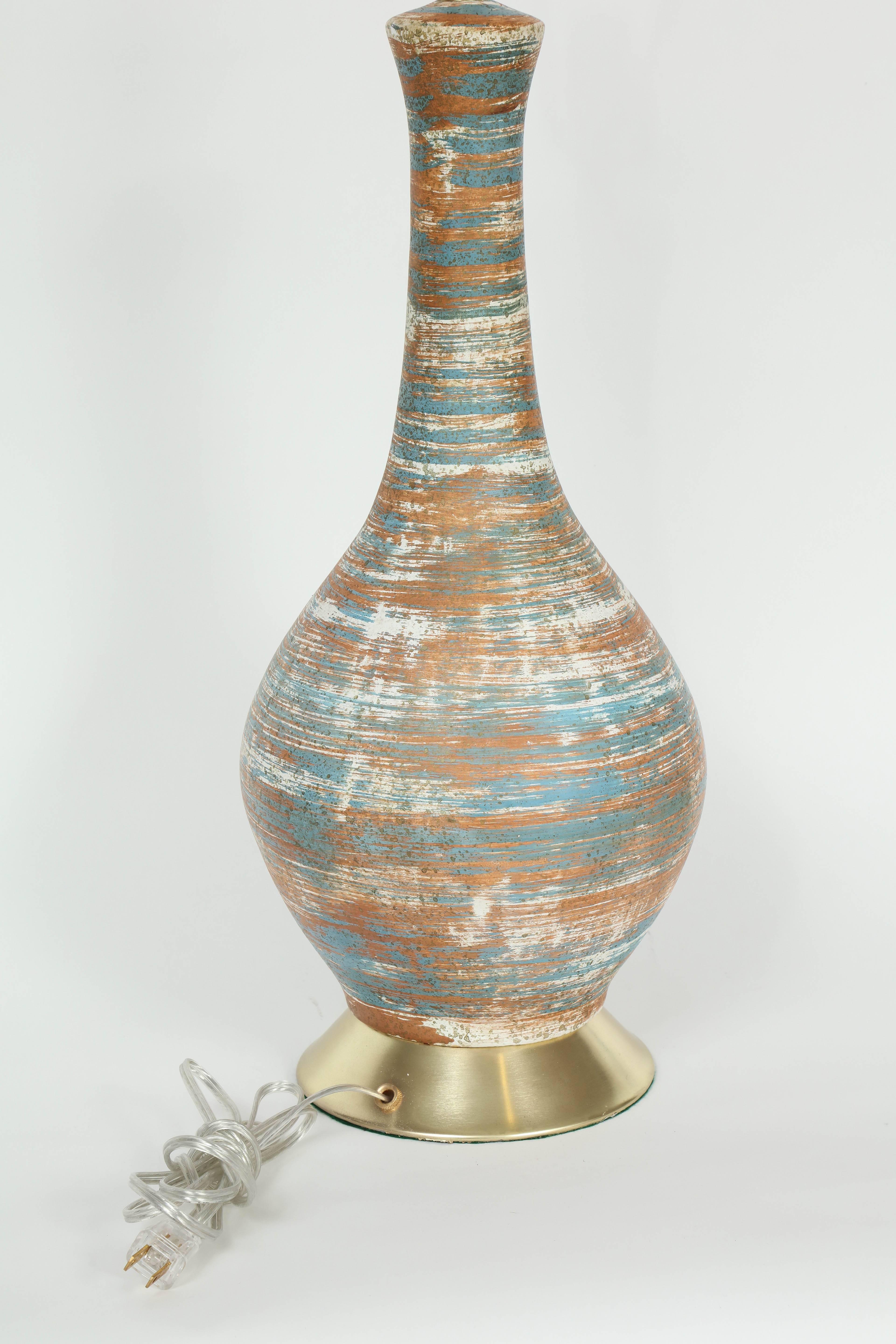 Italian Slate Blue and Rust Ceramic Table Lamps at 1stDibs | slate blue ...