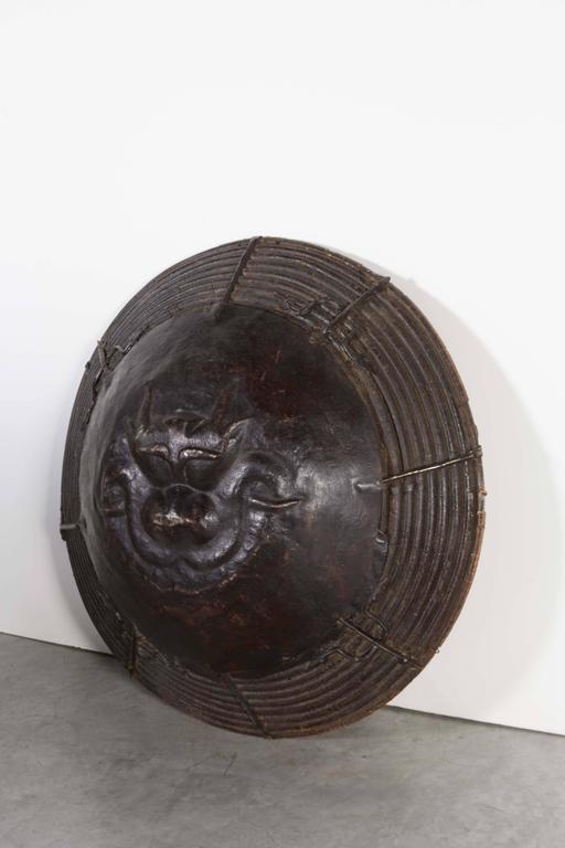 Antique Iron and Willow Tibetan Shield, Large and Unusual at 1stDibs