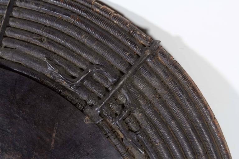 Antique Iron and Willow Tibetan Shield, Large and Unusual at 1stDibs