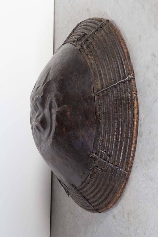 Antique Iron and Willow Tibetan Shield, Large and Unusual at 1stDibs