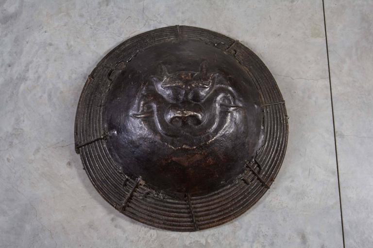 Antique Iron and Willow Tibetan Shield, Large and Unusual at 1stDibs