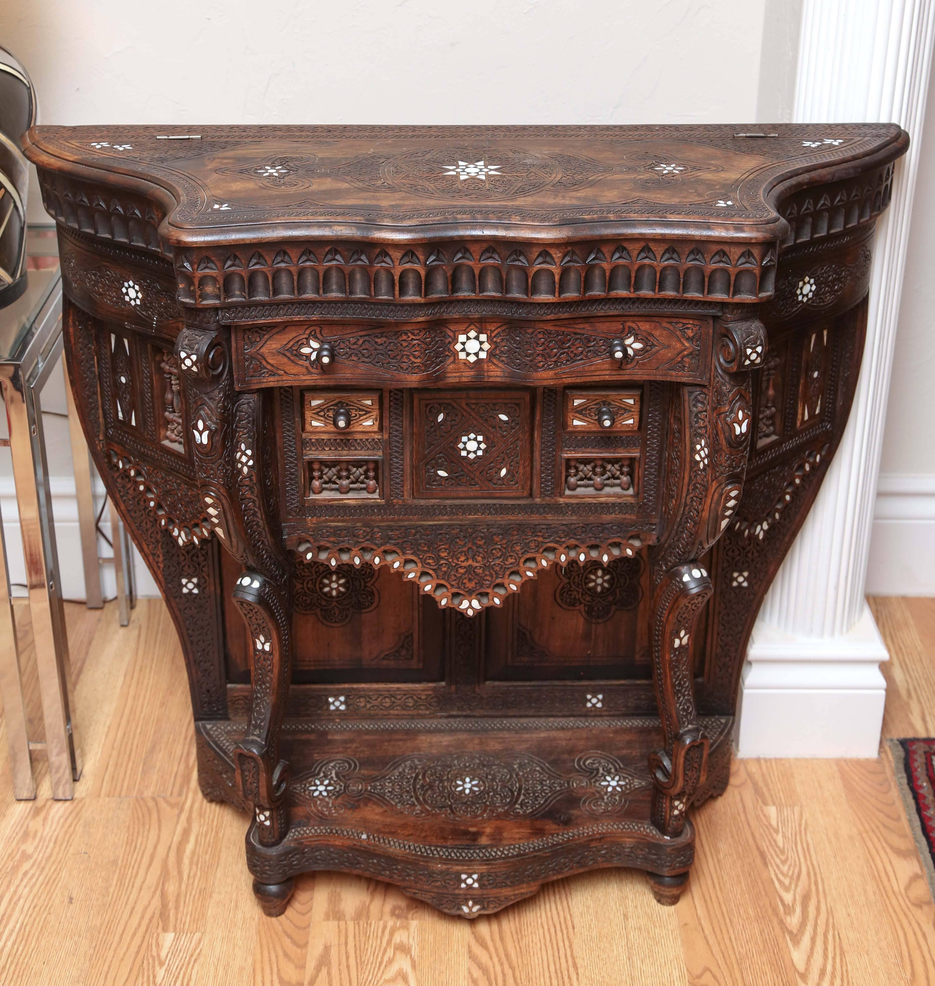 Syrian Console with Mother-of-Pearl Inlay at 1stDibs