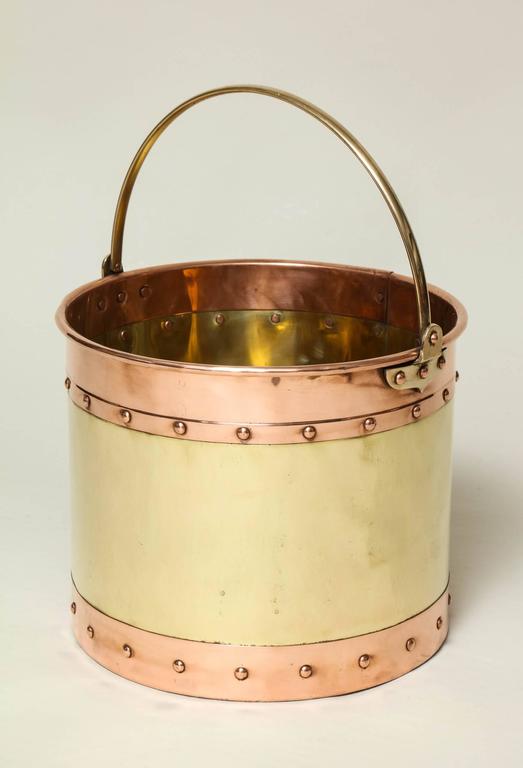 Mixed Metal Kindling Bucket at 1stDibs