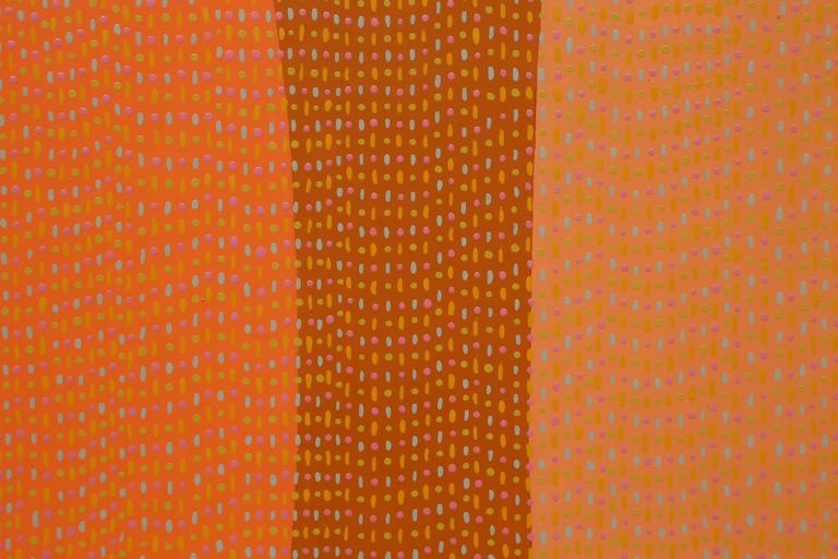 Pointillism Orange Enamel Painting on Aluminum Sheet by James Goodwill ...