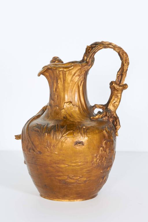Alexandre Vibert Art Nouveau Figural Ewer, Signed For Sale at 1stDibs