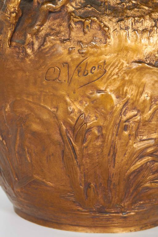 Alexandre Vibert Art Nouveau Figural Ewer, Signed For Sale at 1stDibs