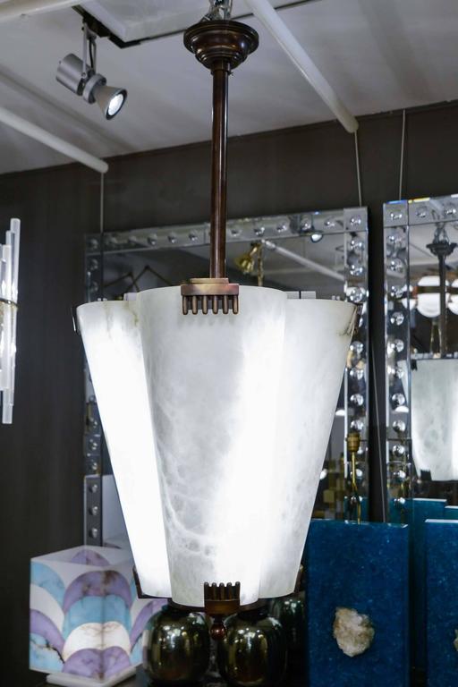 Bronze and Alabaster Lantern at 1stDibs