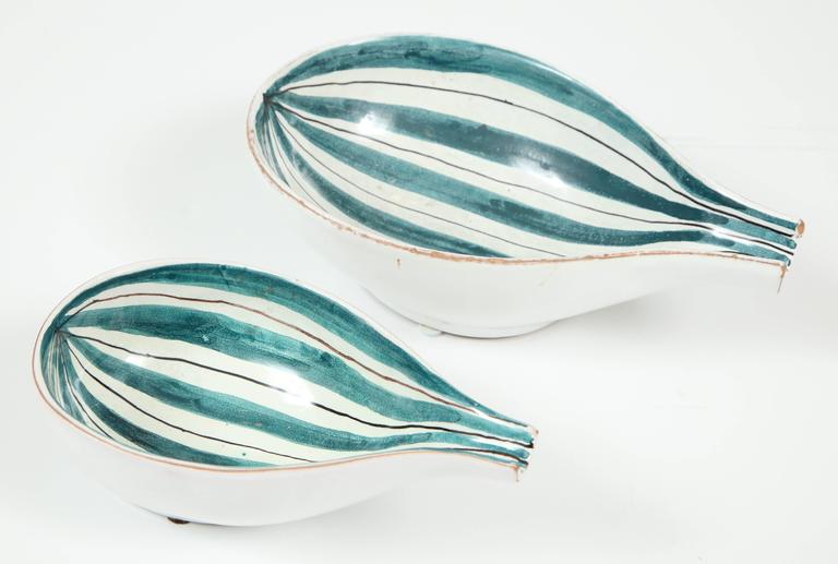 Raymor Ceramic Bowls, Pair at 1stDibs
