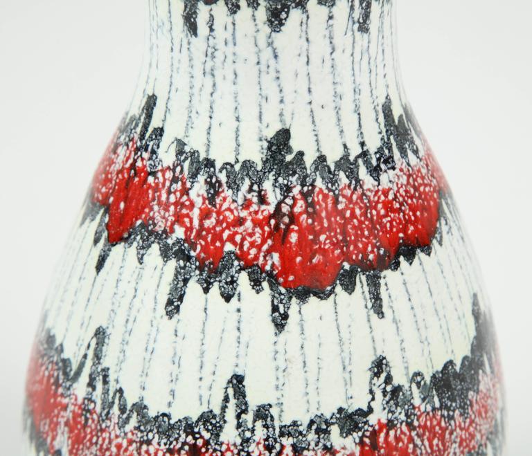 Ceramic Pitcher, Red, White and Black, circa 1950, Tall, Midcentury ...