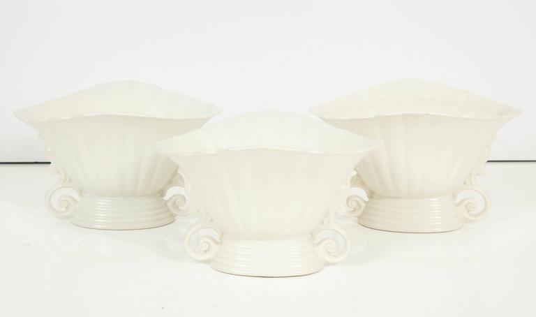 Trio of White Wade Vases For Sale at 1stDibs