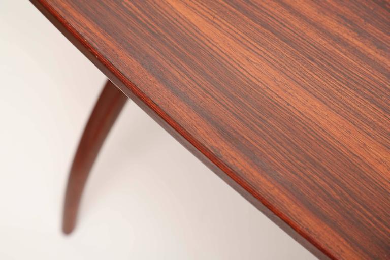Rosewood and Brass Curved Leg Coffee Table by Yngve Ekström for ...